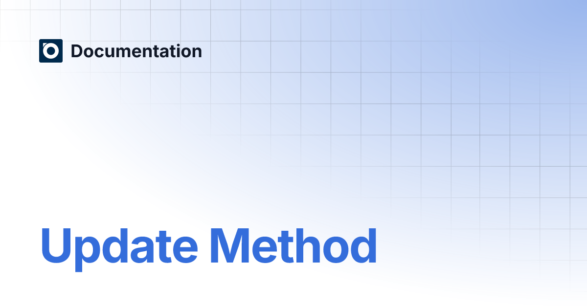 Update Method | Documentation