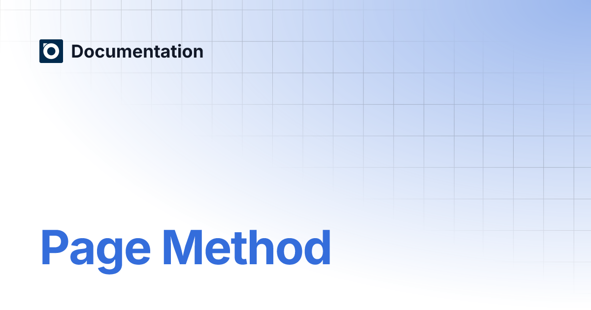Page Method | Documentation